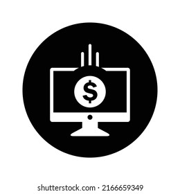 Earning Finance Monetizing Icon Rounded Vector Stock Vector (Royalty ...