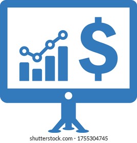 Earning Graph Profit Chart Blue Icon Stock Vector (Royalty Free) 1755304745