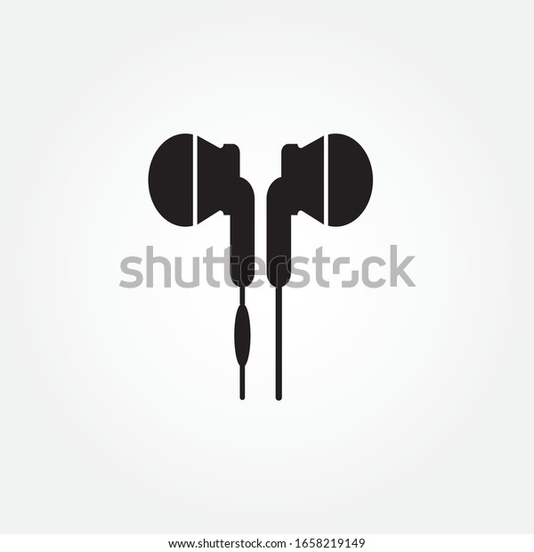 Earphone Icon Logo Vector Earbuds Symbol Stock Vector (Royalty Free ...