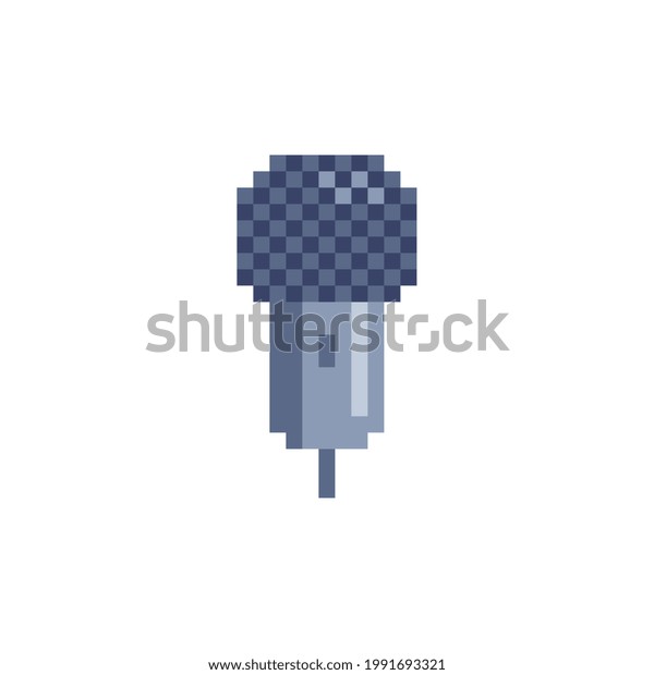 Earphone Microphone Pixel Art Style Icon Stock Vector (Royalty Free ...