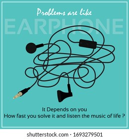 Earphone Quotes On Problems Life Stock Vector (Royalty Free) 1693279501 ...