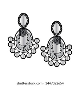Earring Vector Design Illustration Template Stock Vector (Royalty Free ...