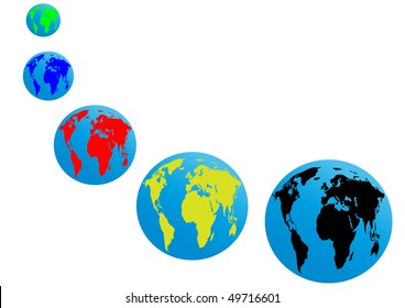 Three Different Versions Planet Earth Illustration Stock Illustration ...