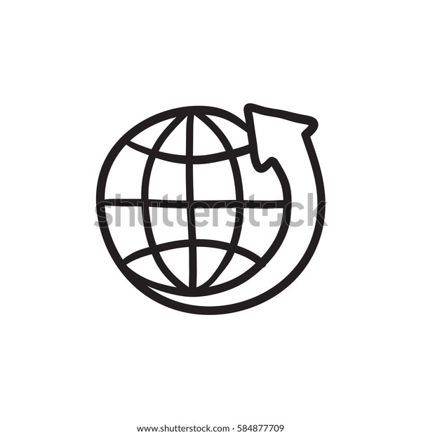 Earth Arrow Around Vector Sketch Icon Stock Vector (Royalty Free ...