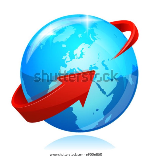 Earth Arrow Circle Around Stock Vector (Royalty Free) 69006850
