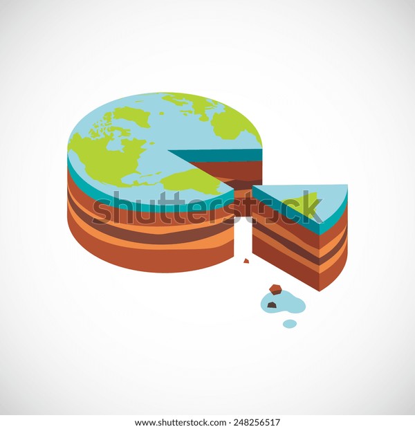 Earth Cake Cartoon Flat Style Isolated Stock Vector (Royalty Free ...