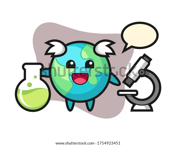 Earth Cartoon Scientist Stock Vector (Royalty Free) 1754923451 ...