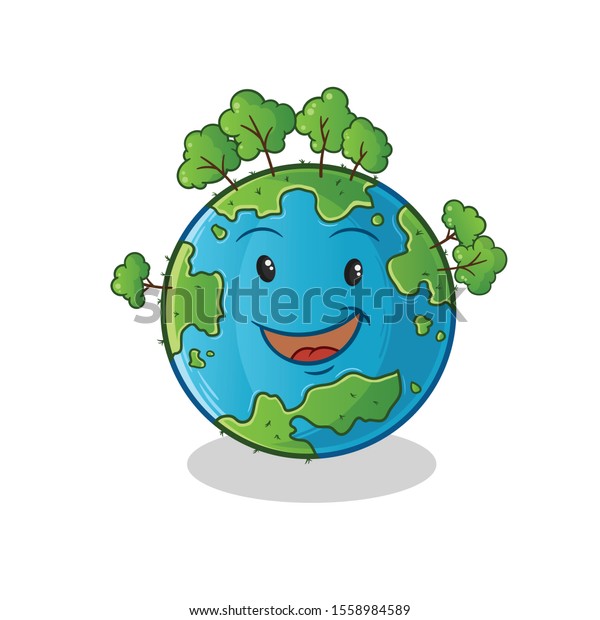 Earth Cute Chibi Smile Cartoon Mascot Stock Vector (Royalty Free ...