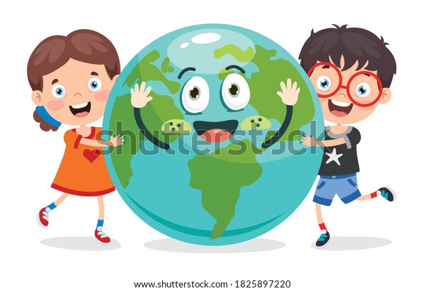 Earth Day Cartoon Character Stock Vector (Royalty Free) 1825897220 ...