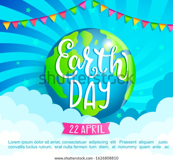 Earth Day Congratulation Banner Environment Safety Stock Vector ...