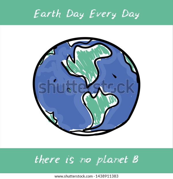 Earth Day Every Day World Map Stock Vector (Royalty Free) 1438911383 ...