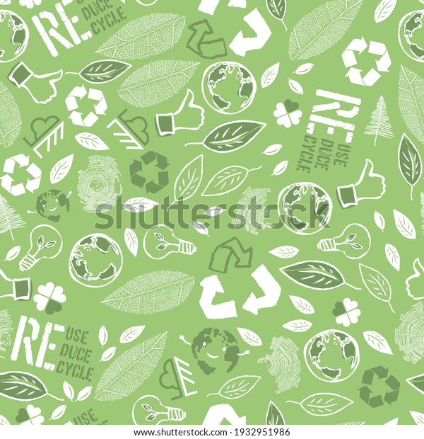 Earth Day Seamless Pattern Design Vector Stock Vector (Royalty Free ...