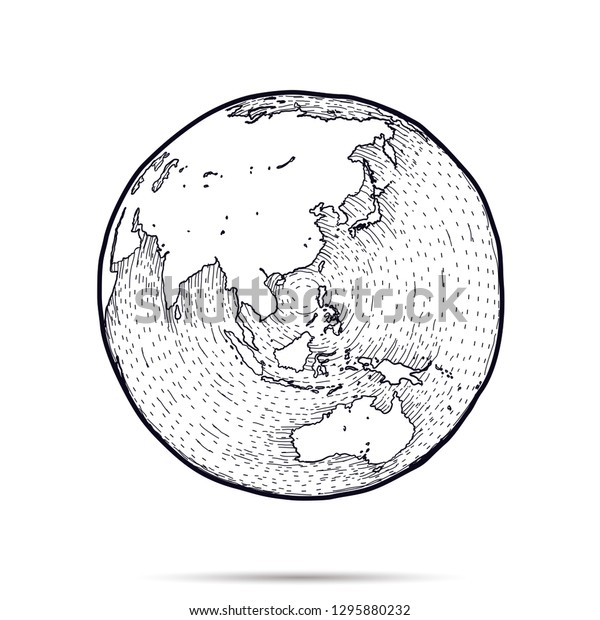 Earth Draw Vector On White Background Stock Vector (Royalty Free ...