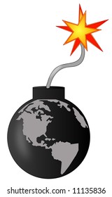 Earth Explosive Bomb Going Off Vector Stock Vector (Royalty Free ...