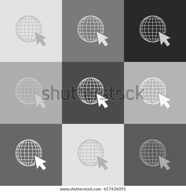 Earth Globe Cursor Vector Grayscale Version Stock Vector (Royalty Free ...