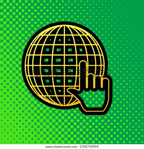 Earth Globe Cursor Vector Pop Art Stock Vector (Royalty Free ...