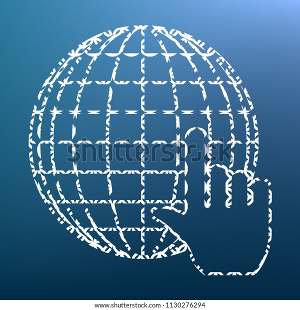 Earth Globe Cursor Vector White Textured Stock Vector (Royalty Free ...