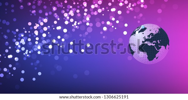 Earth Globe Design Layout On Purple Stock Vector (Royalty Free ...