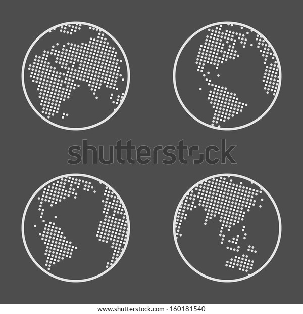 Earth Globe Emblem Icon Set Vector Stock Vector (Royalty Free ...