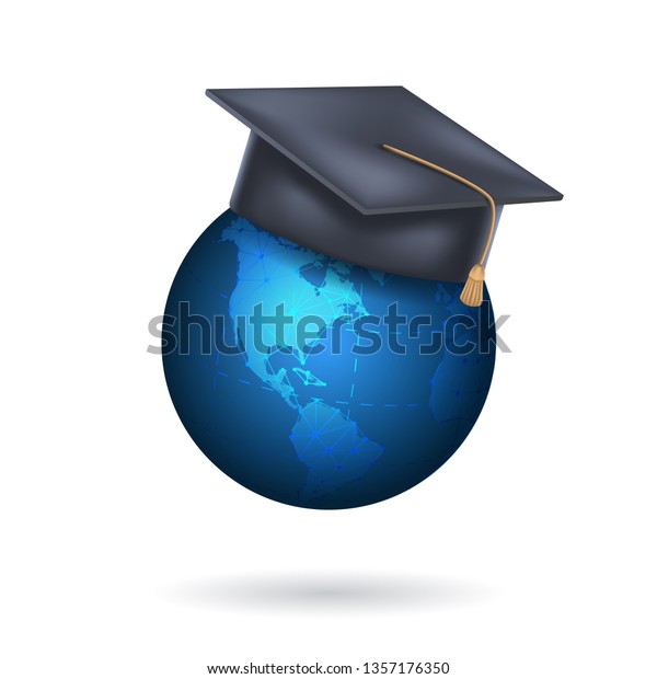 Earth Globe Graduation Cap Concept Global Stock Vector (Royalty Free ...