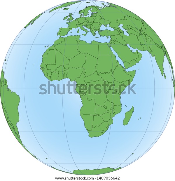 Earth Globe Green World Map Blue Stock Vector (Royalty Free) 1409036642 ...
