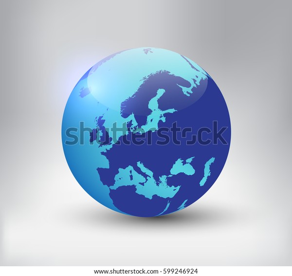 Earth Globe Icon Map Europevector World Stock Vector (Royalty Free ...