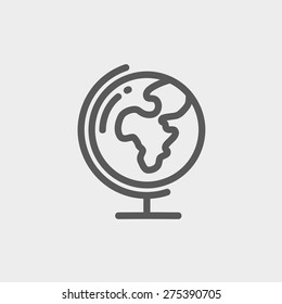 Earth Globe Icon Thin Line Globe Stock Vector (Royalty Free) 275390705 ...