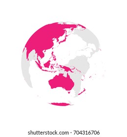 Earth Globe Pink World Map Focused Stock Vector (Royalty Free ...