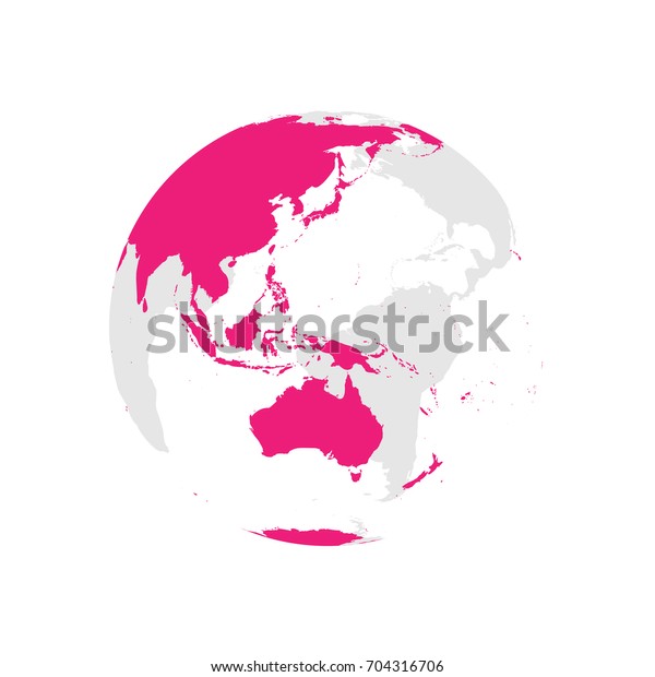 Earth Globe Pink World Map Focused Stock Vector (Royalty Free ...