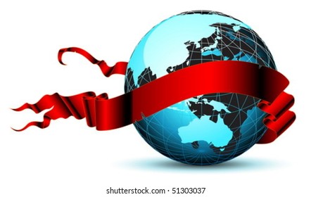Earth Globe Ribbon Stock Vector (Royalty Free) 51303037 | Shutterstock