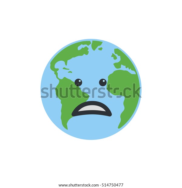 Earth Globe Sad Isolated On White Stock Vector (Royalty Free) 514750477 ...