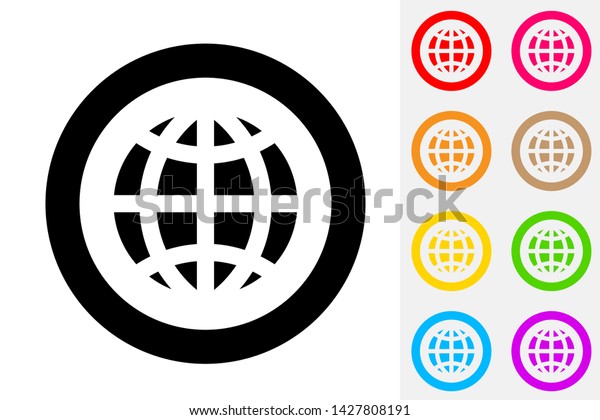 Earth Globe Symbol Negative Space Icon Stock Vector (Royalty Free ...