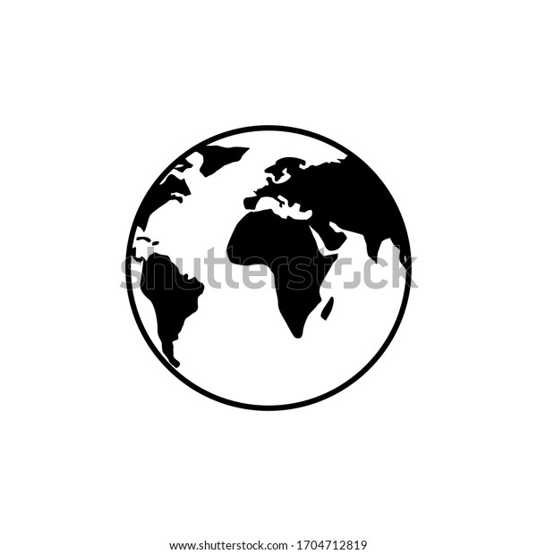 Earth Earth Globe Vector Icon Black Stock Vector (Royalty Free) 1704712819