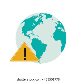 Earth Globe Warning Sign Icon Stock Vector (Royalty Free) 483501778 ...