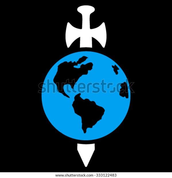 Earth Guard Vector Icon Style Bicolor Stock Vector (Royalty Free ...