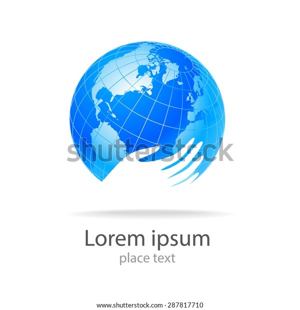 Earth Hands Template Logo Design Concept Stock Vector (Royalty Free ...