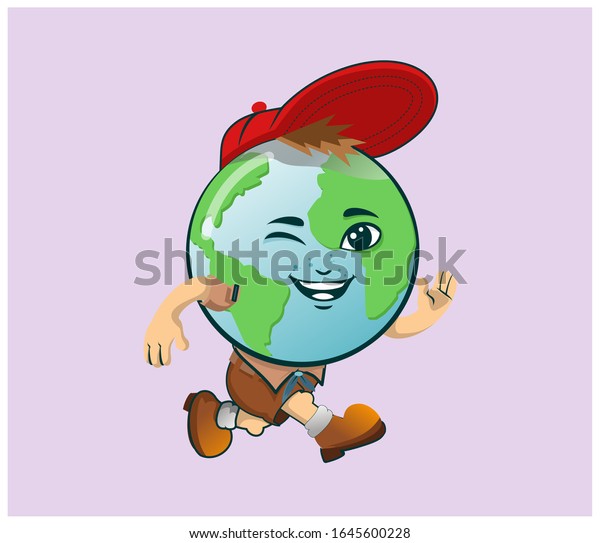 Earth Head Boy Scout Uniform Animated Stock Vector (Royalty Free ...