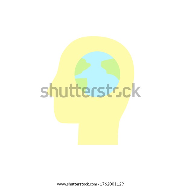 Earth Head Icon Simple Color Vector Stock Vector (Royalty Free ...