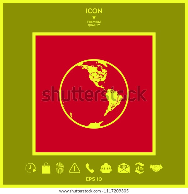 Vektor Stok Earth Icon Logo (Tanpa Royalti) 1117209305 | Shutterstock