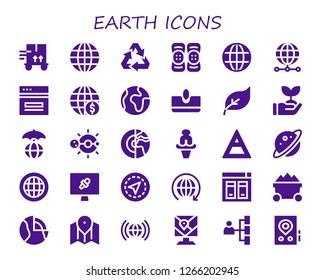 Earth Icon Set 30 Filled Earth Stock Vector (Royalty Free) 1266202945 ...