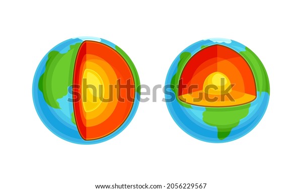 Earth Internal Structure Planet Cross Section Stock Vector (Royalty ...