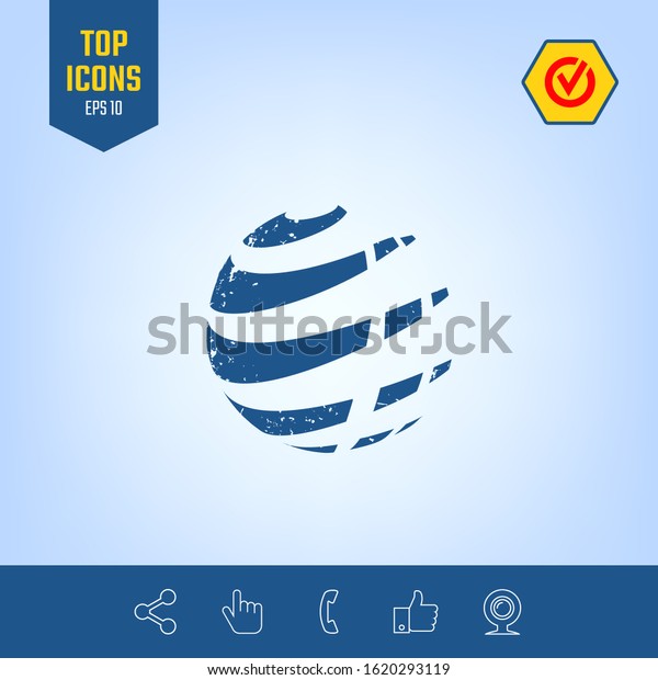 Earth Logo Grunge Effect Graphic Elements Stock Vector (Royalty Free ...