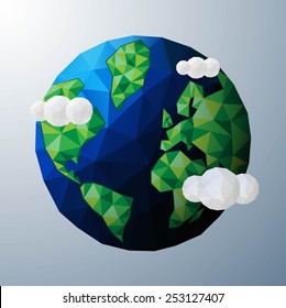 Earth Low Poly Vector Illustration Stock Vector (Royalty Free ...