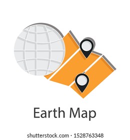 Earth Map Icon Concept On White Stock Vector (Royalty Free) 1528763348 ...