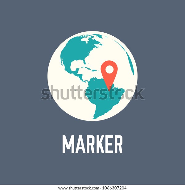 Earth Marker Vector Illustration Symbol Object Stock Vector (Royalty ...