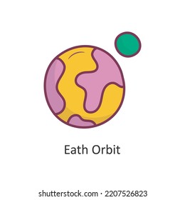 Earth Orbit Vector Filled Outline Icon Stock Vector (Royalty Free ...
