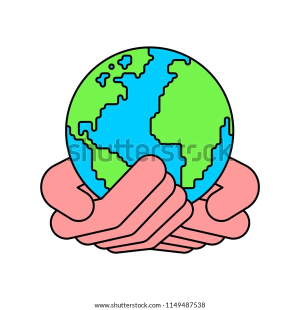 Earth Palm Planet Vector Illustration Stock Vector (Royalty Free ...