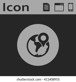 Earth Pin Vector Icon Stock Vector (Royalty Free) 411408955 | Shutterstock