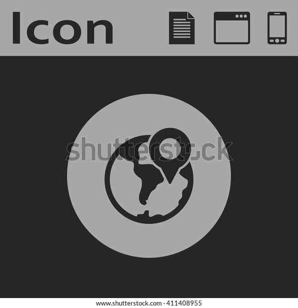 Earth Pin Vector Icon Stock Vector (Royalty Free) 411408955