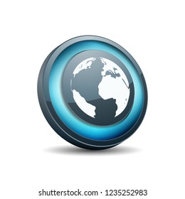 Earth Planet Button Illustration Stock Vector (Royalty Free) 1235252983 ...